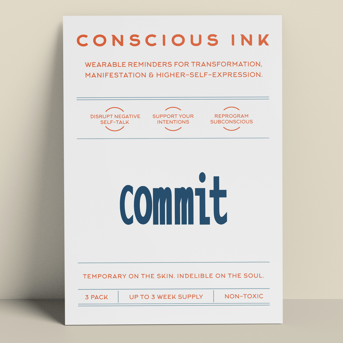 Commit Temporary Tattoo - Commit Manifestation Tattoo – Conscious Ink