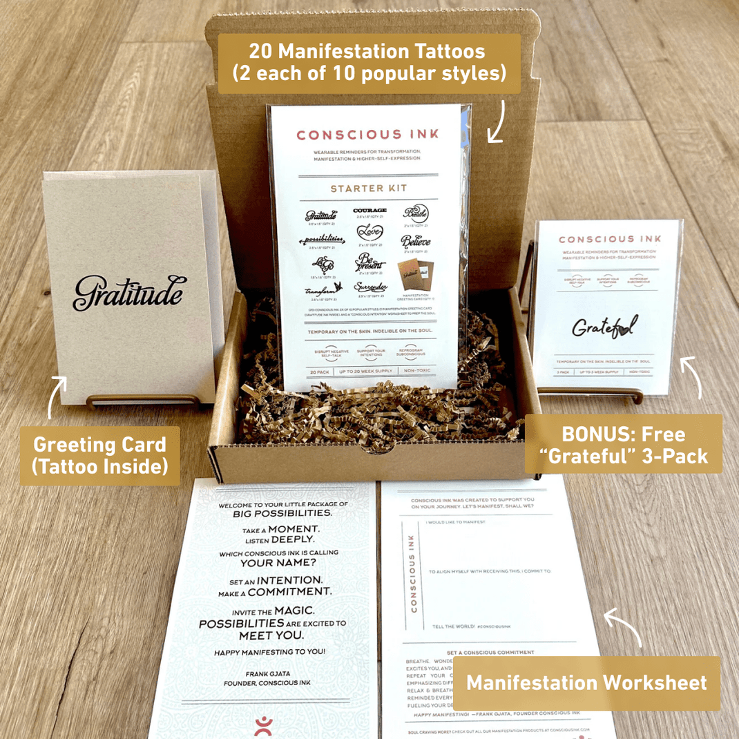 Manifestation Temporary Tattoos & Temporary Tattoos | Conscious Ink