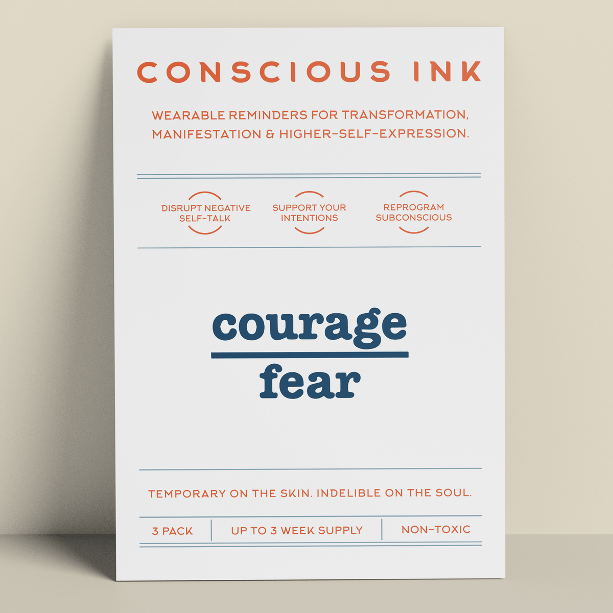 Courage Over Fear Temporary Tattoo - Courage Over Fear Manifestation ...