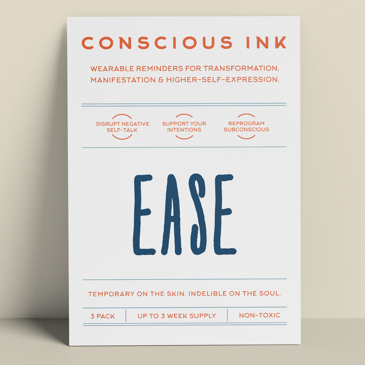 EASE Temporary Tattoo - EASE Manifestation Tattoo – Conscious Ink