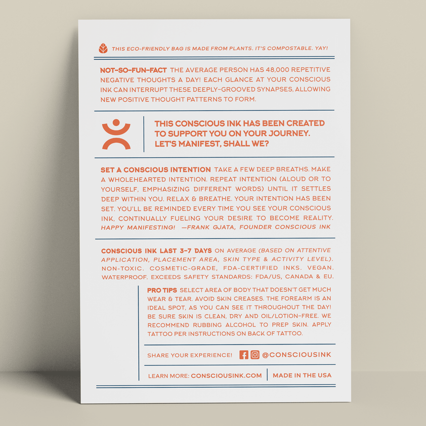 Meditate Temporary Tattoo - Meditate Manifestation Tattoo – Conscious Ink