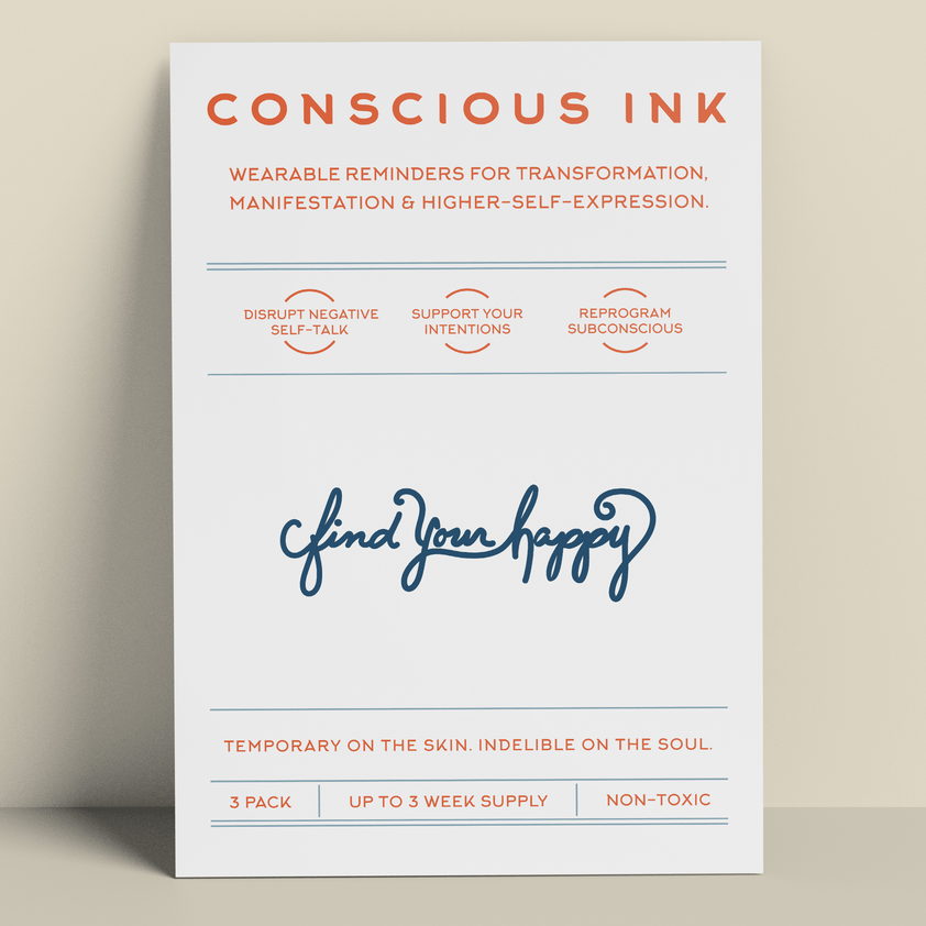 Find Your Happy Temporary Tattoo - Find Your Happy Manifestation Tattoo ...