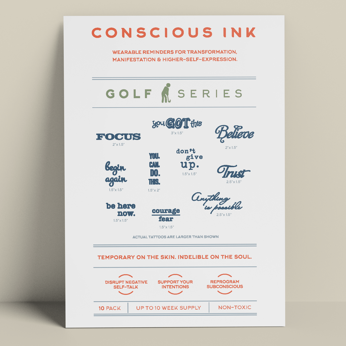 Golf Athletic Temporary Tattoo Performance Kit – Conscious Ink