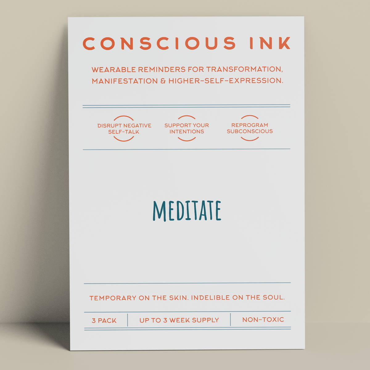 Meditate Temporary Tattoo - Meditate Manifestation Tattoo – Conscious Ink