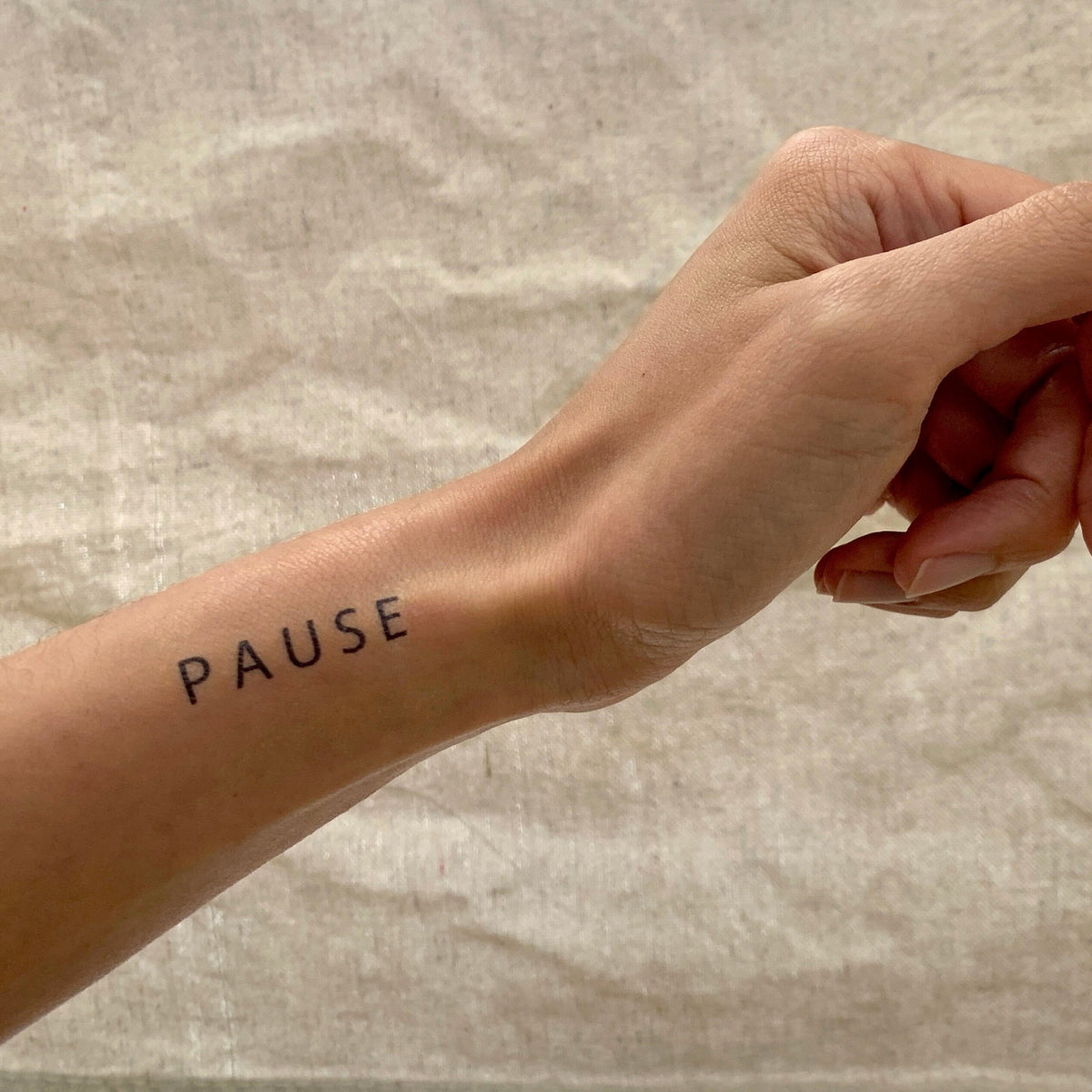 Pause Temporary Tattoo - Pause Manifestation Tattoo – Conscious Ink