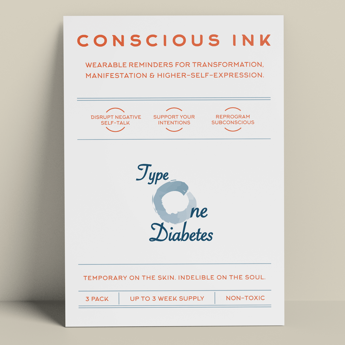 Type One Diabetes Temporary Tattoo - Type One Diabetes Manifestation ...