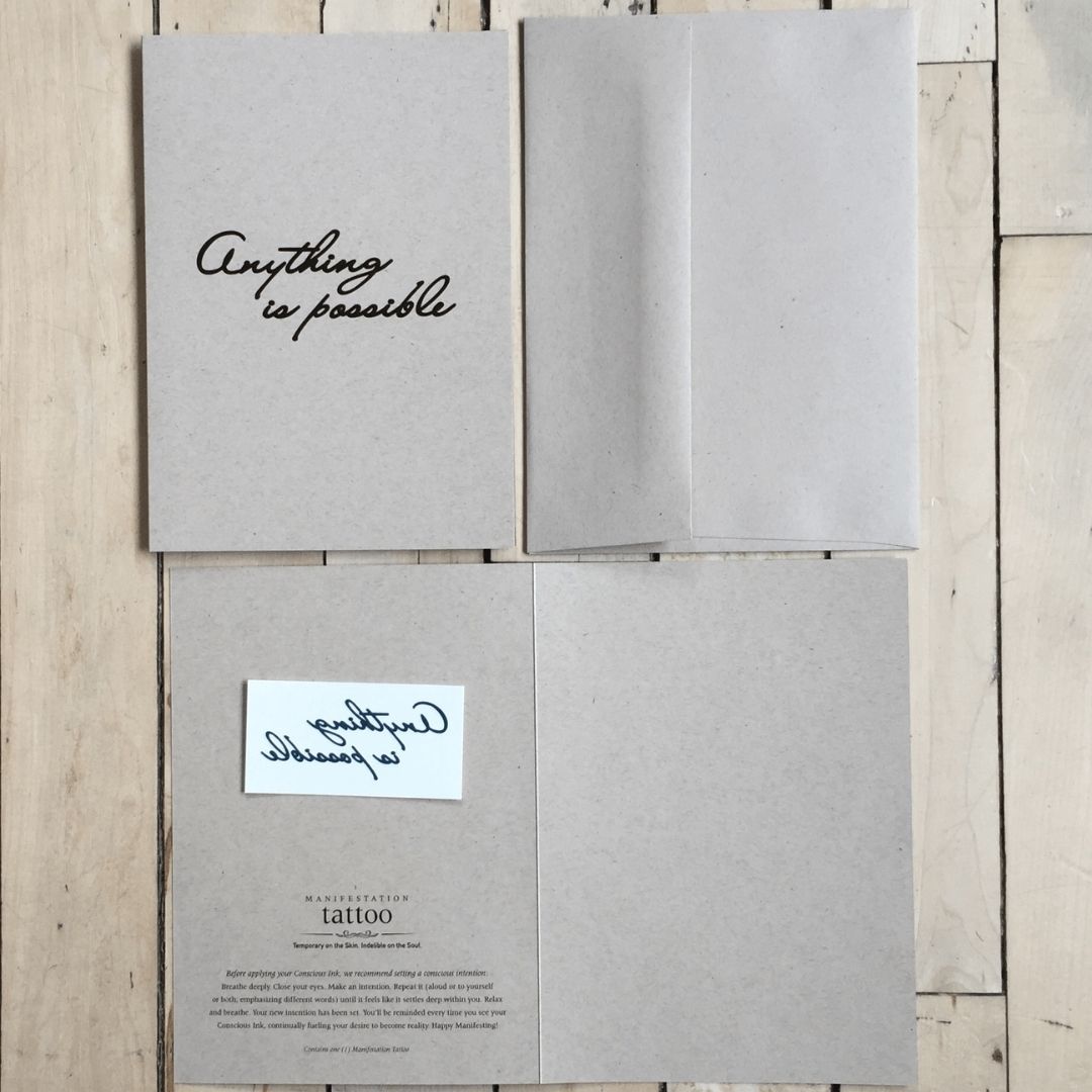 Anything Is Possible Tattoo and Greeting Card Combo Pack – Conscious Ink